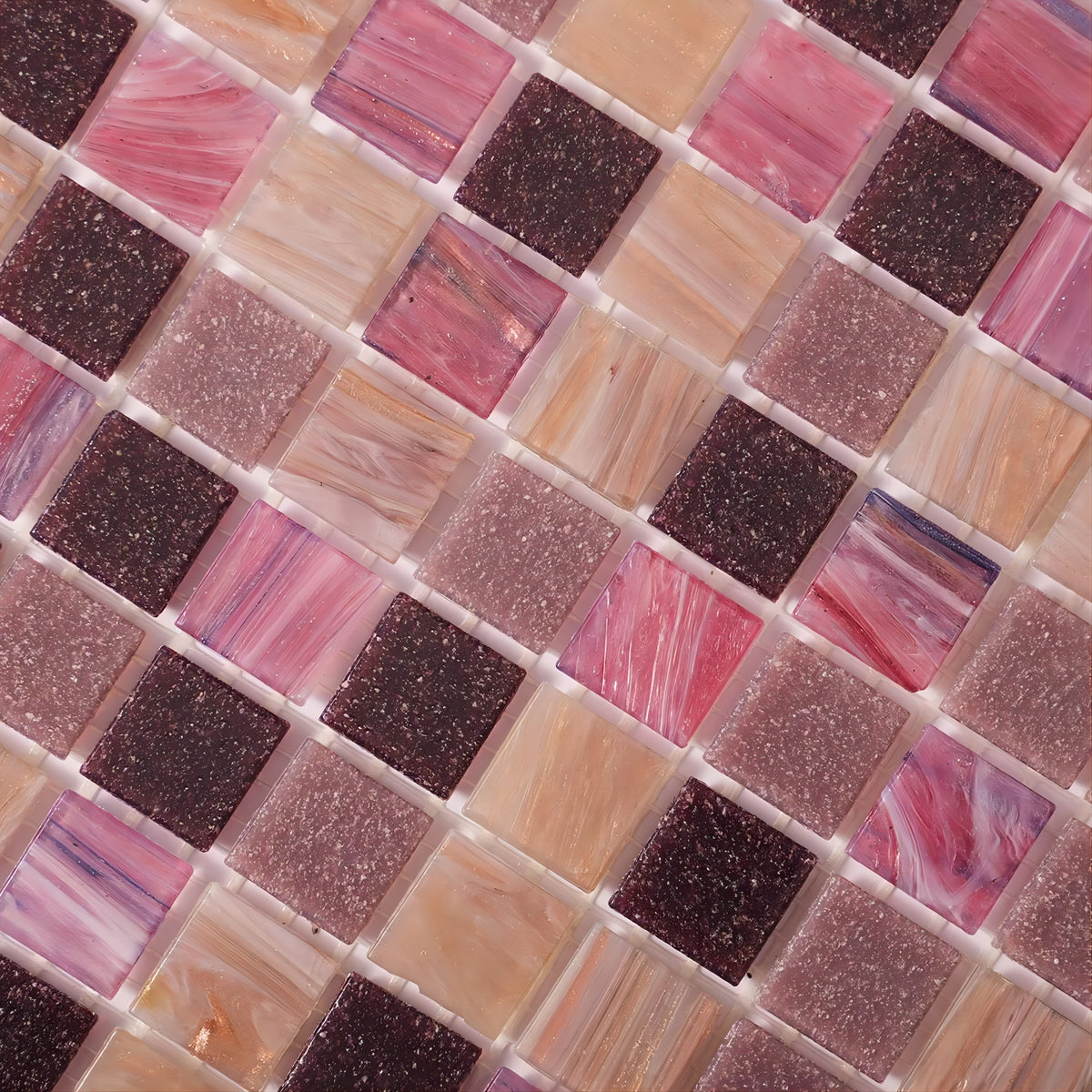 Lilac Purple Pink Mixed Glass Mosaic Kitchen and Bathroom Wall Floorin ...