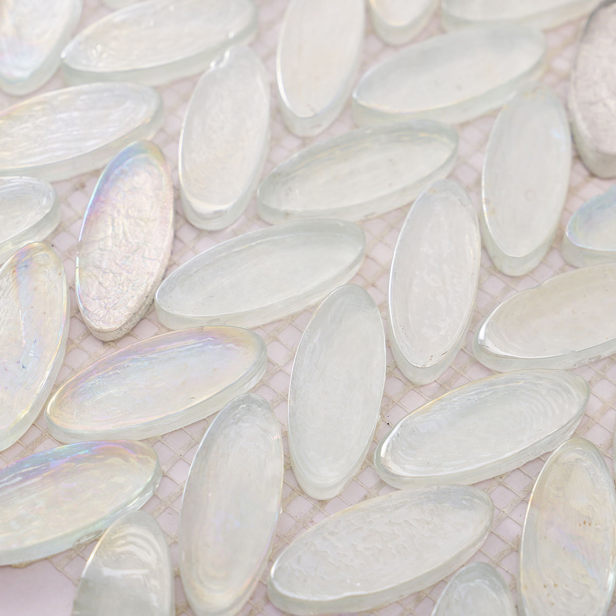 Oval Herringbone Stained Glass Parquet Mosaic Kitchen Backsplash Bathr ...