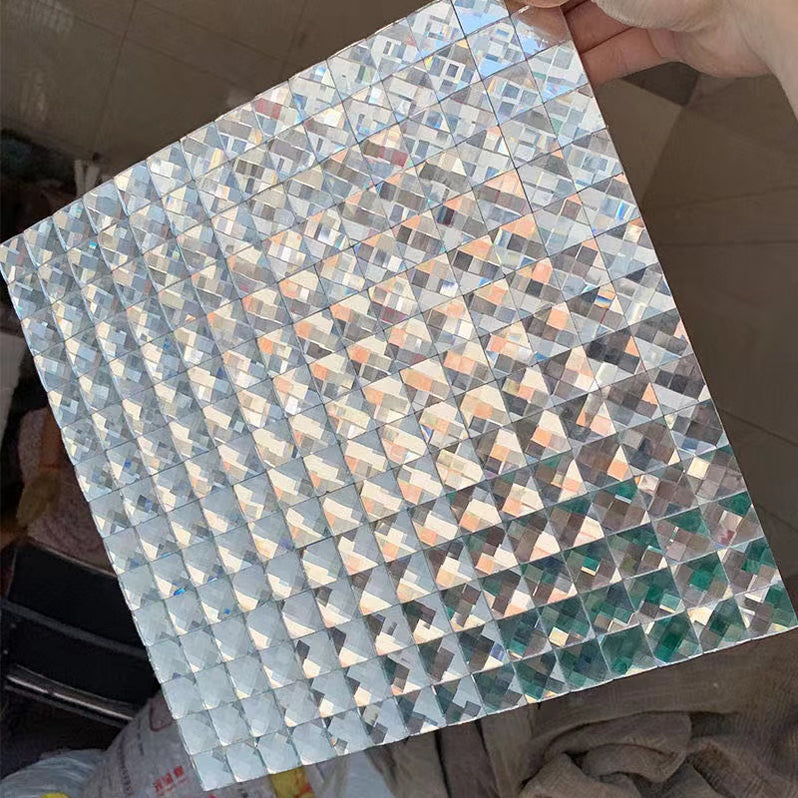13 Edges Seamless Clear Mirror Mosaic Tiles Beveled Crystal Diamond Sh ...