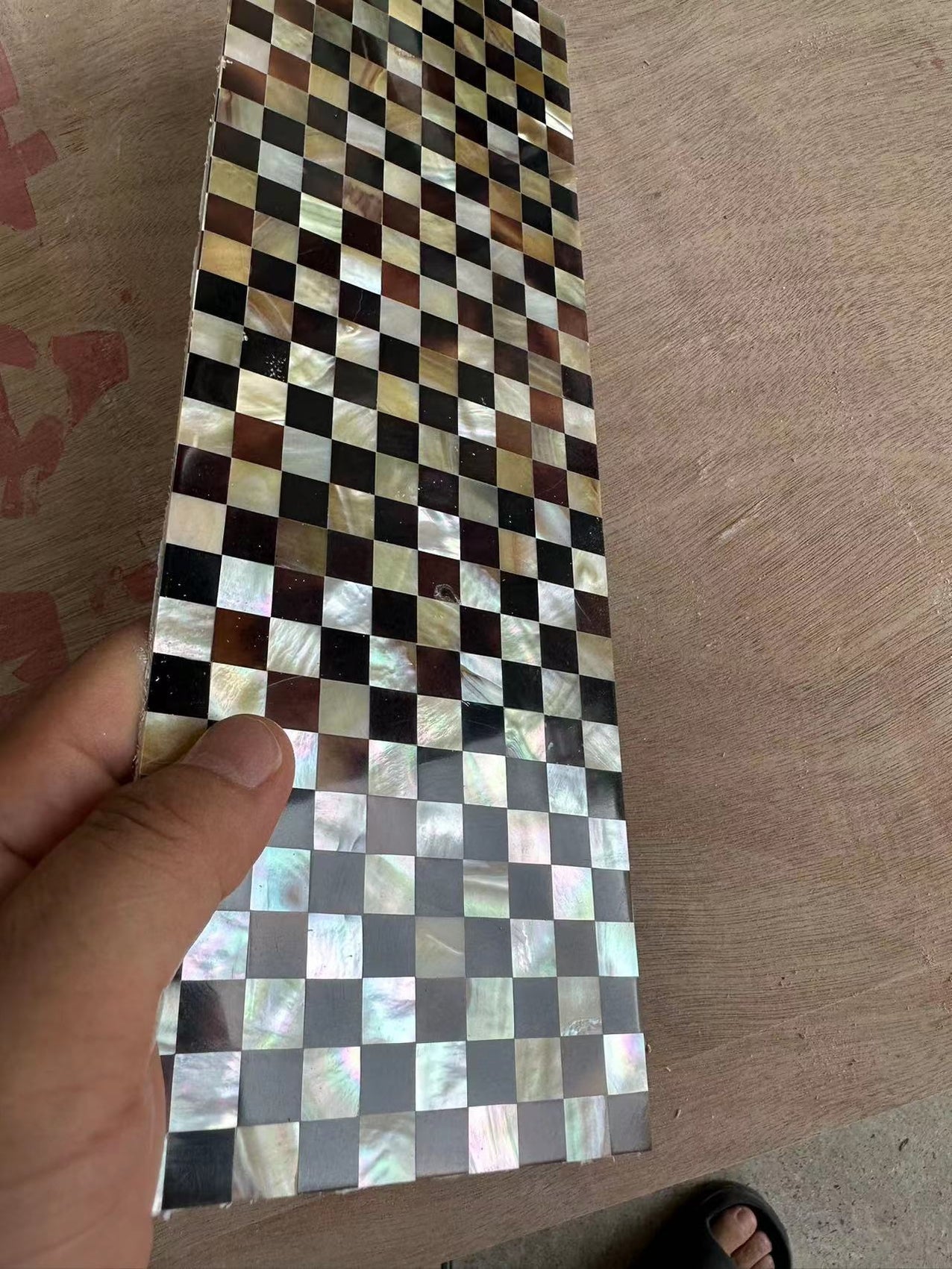 Checkerboard Luxury Gold Lip Mix Oyster Pen Shell Mosaic Mother of Pea ...