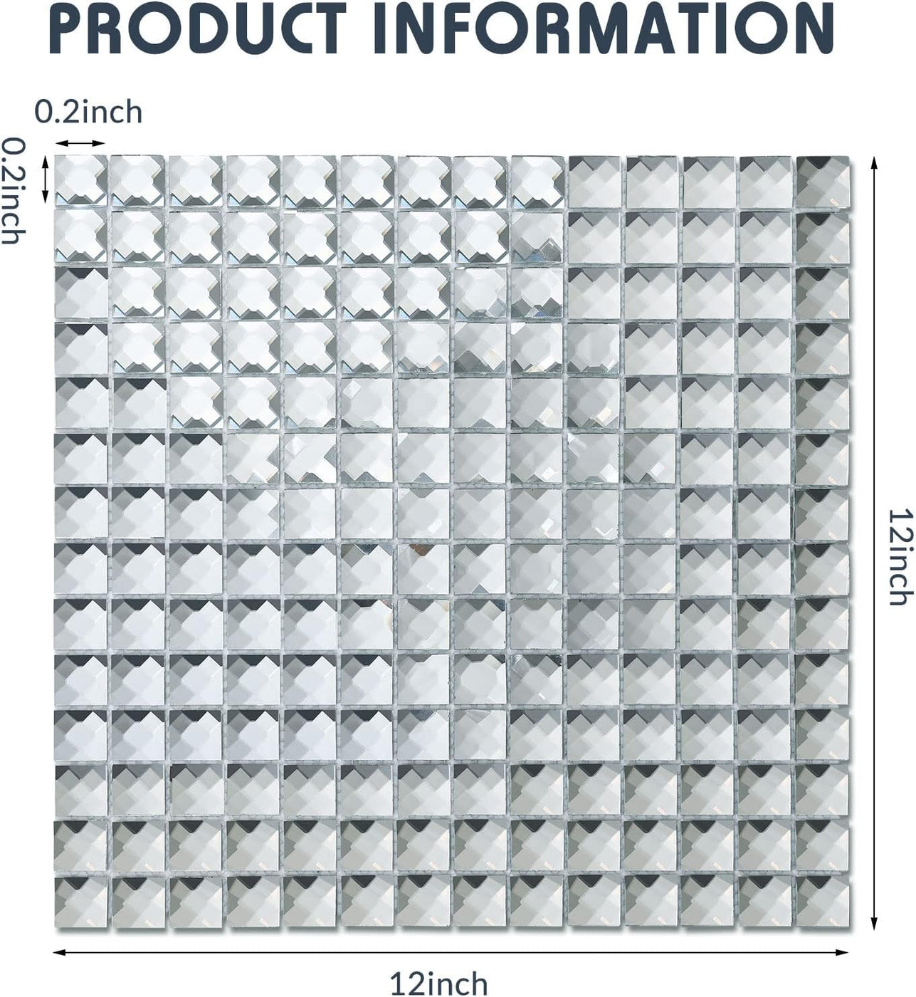 13 Edges Clear Mirror Mosaic Tiles Beveled Crystal Diamond Shining Gla ...