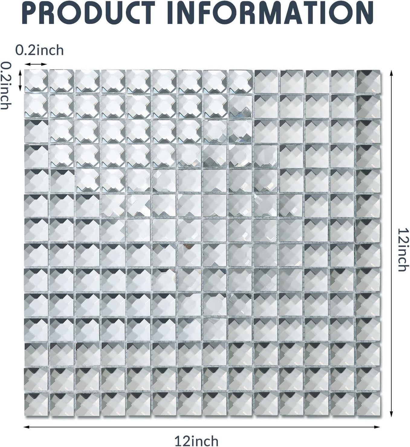 13 Edges Clear Mirror Mosaic Tiles Beveled Crystal Diamond Shining Gla ...