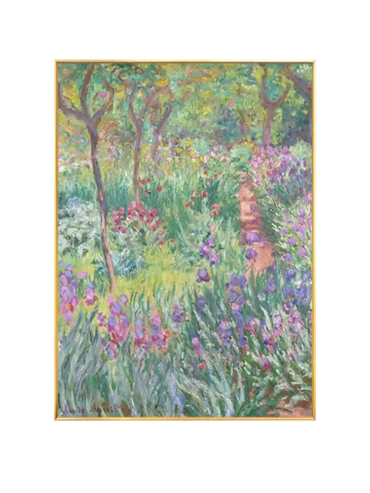 Monet Garden Hand Drawn Oil Painting, Handmade Oil Canvas Painting for ...