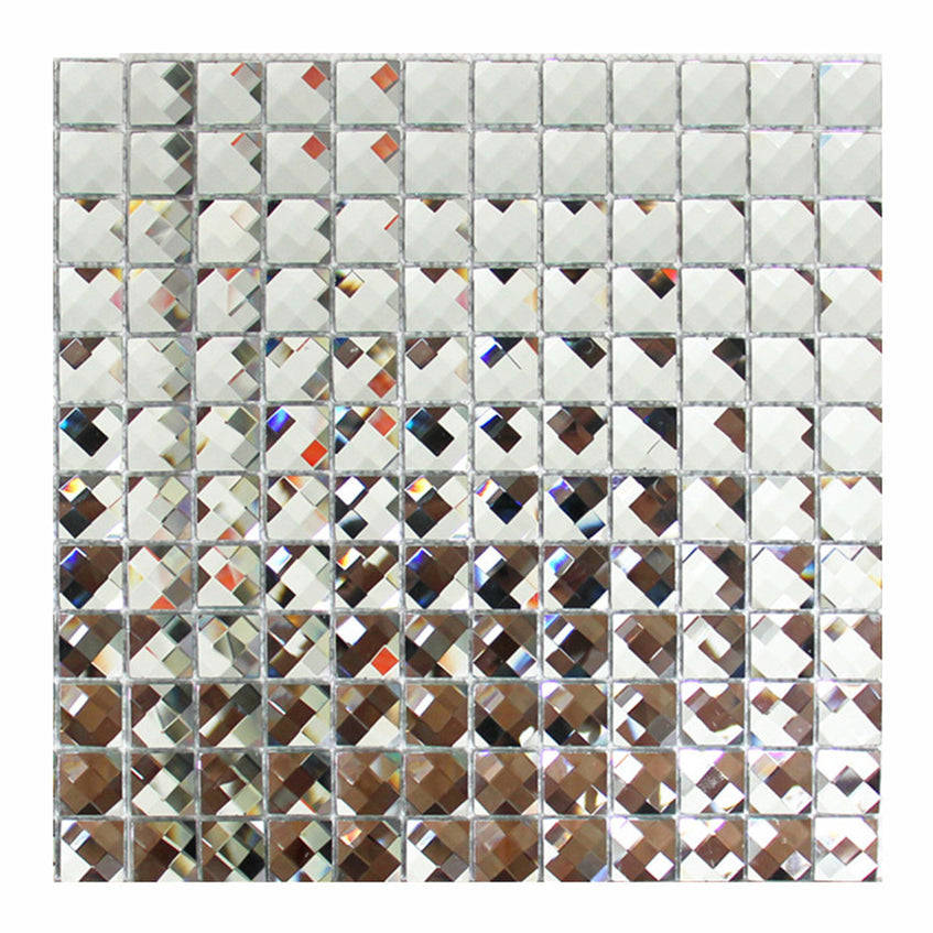13 Edges Clear Mirror Mosaic Tiles Beveled Crystal Diamond Shining Gla ...
