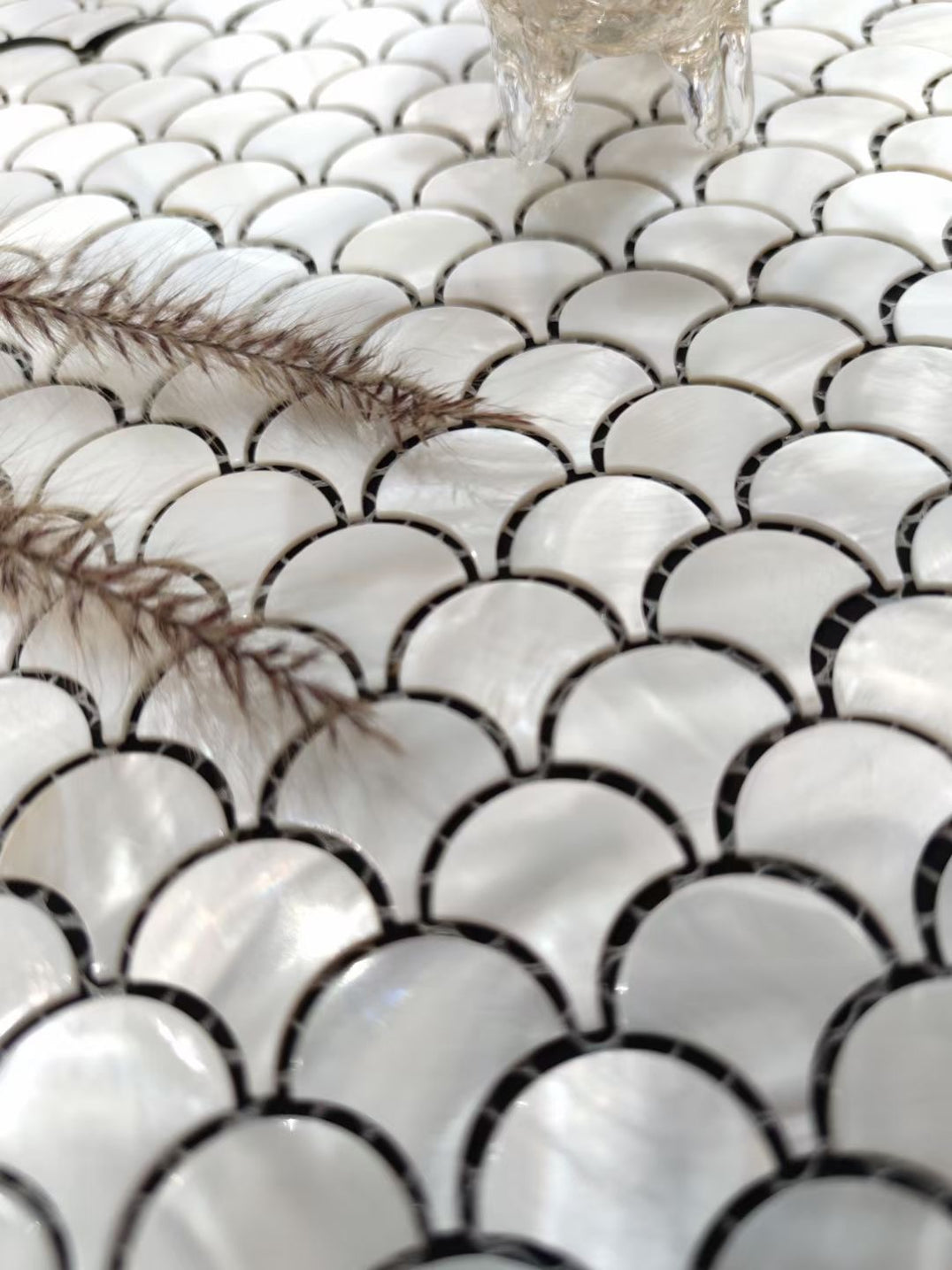 Fish Scale Shell Mosaic White Mother of Pearl Wall Backsplash Bathroom — My Building Shop