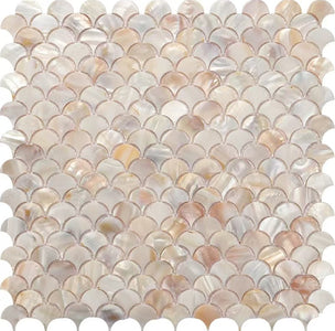 Fish Scale Shell Mosaic Tile Natural White Mother of Pearl Wall Backsp ...