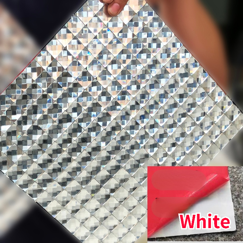 13 Edges Seamless Clear Mirror Mosaic Tiles Beveled Crystal Diamond Sh ...