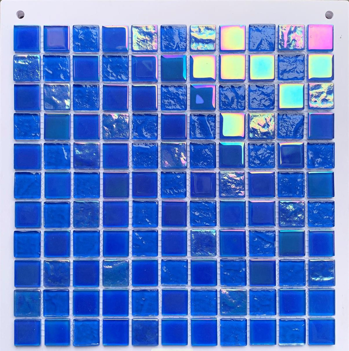 Iridescent stained royal blue glass mosaic backsplash CGMT9243 bathroo ...
