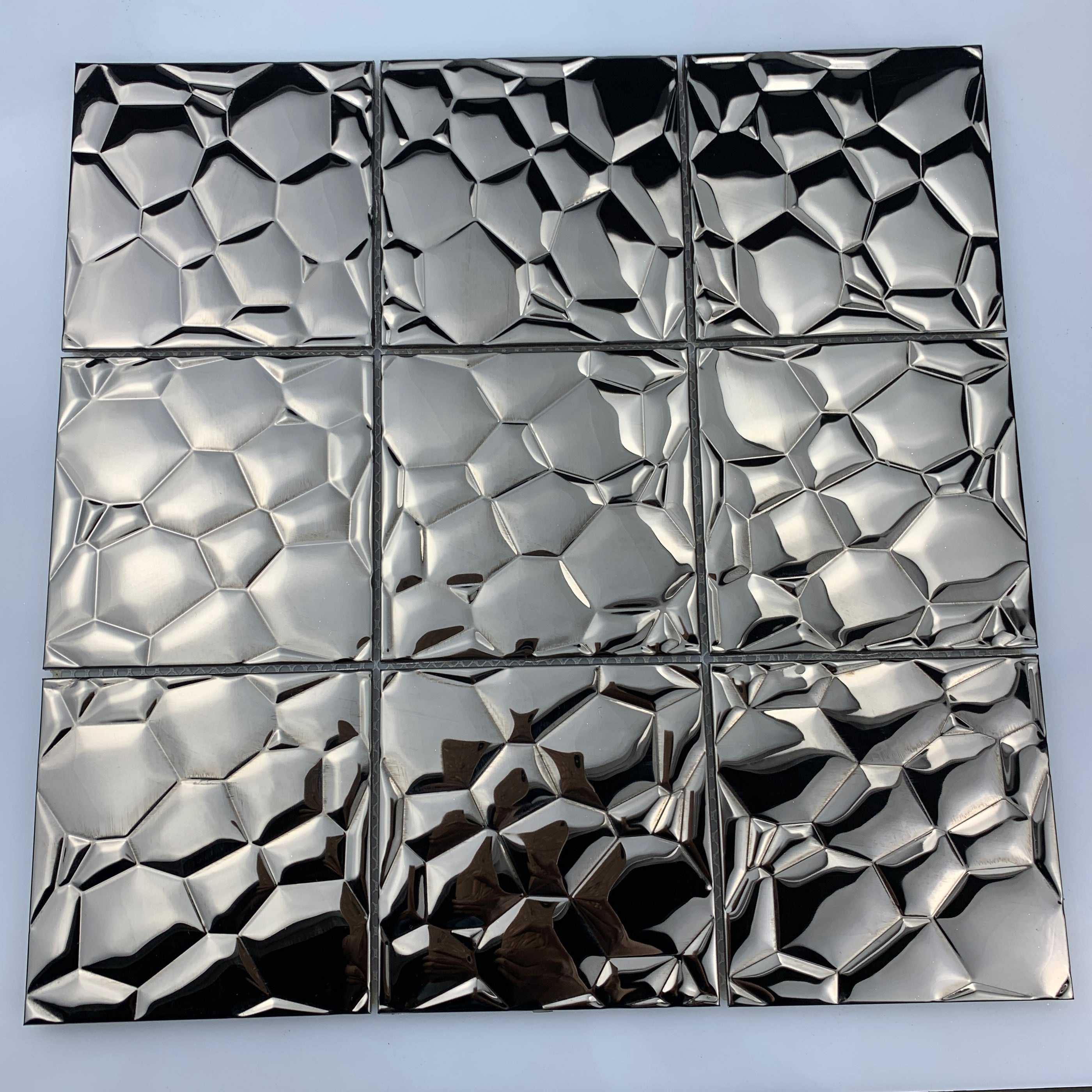 Black Bubble Metal Mosaic SMMT049 3D Stainless Steel Metallic Kitchen ...