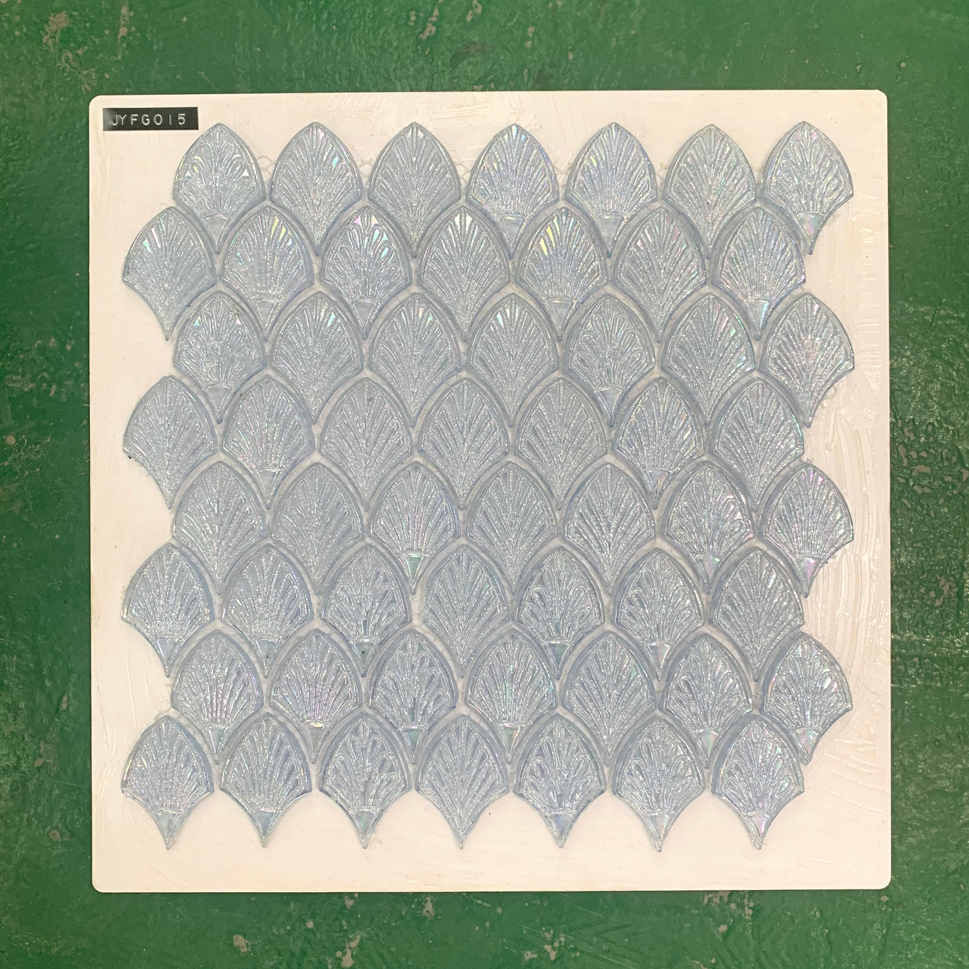 Dream of MermaidLight Blue Fish Scale Glass Mosaic Kitchen Bathroom Wa ...