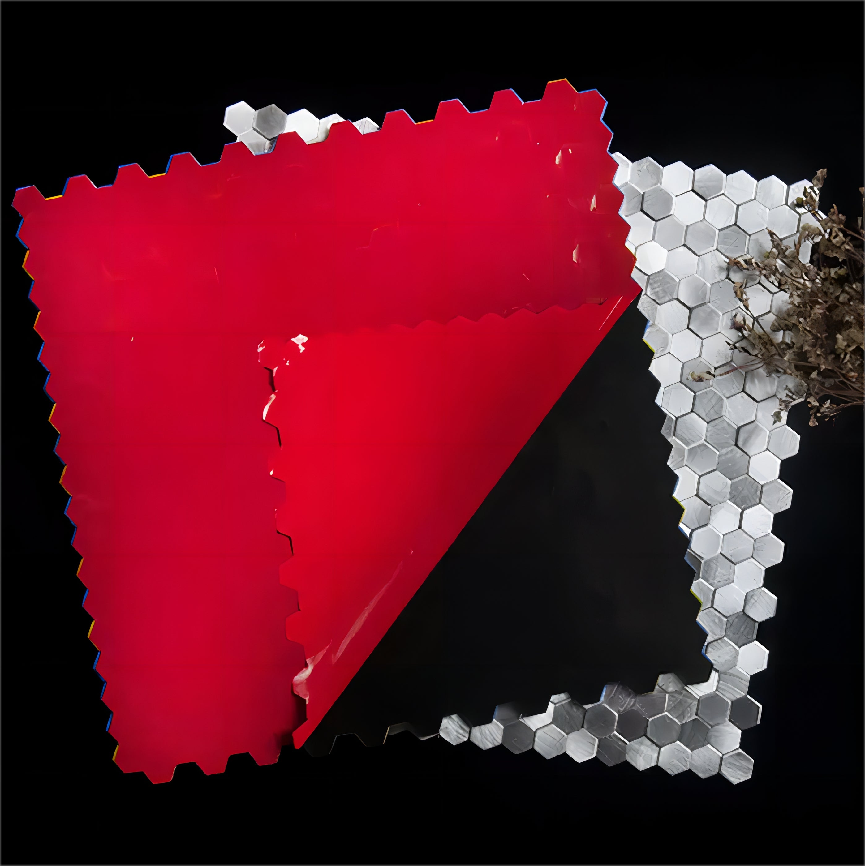 Hexagon Aluminum Composite Panel Metal Mosaic TV Background Kitchen Ba ...