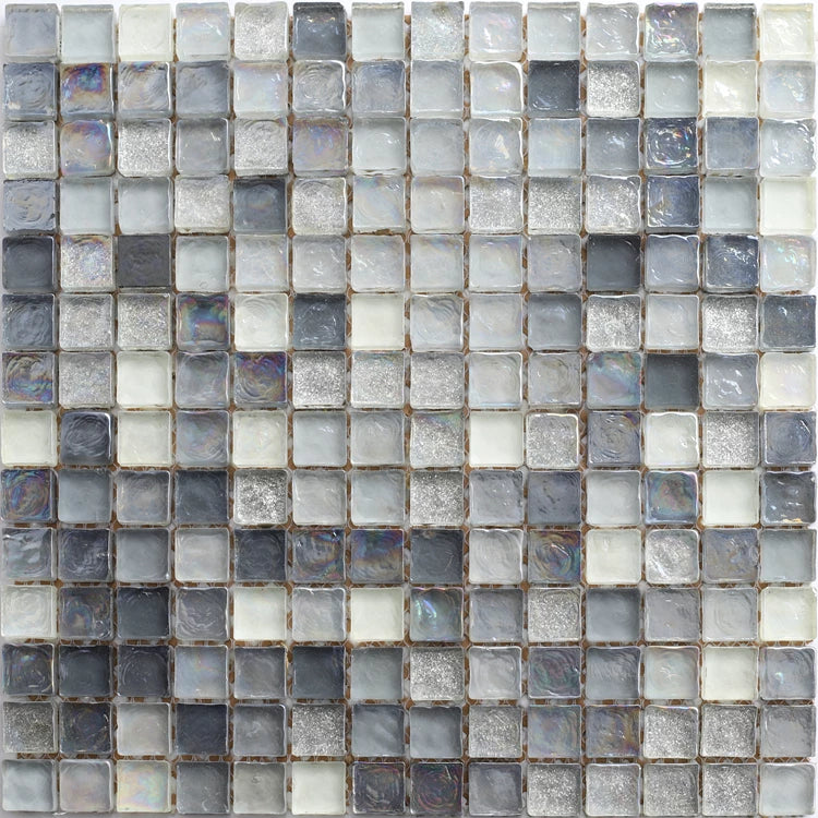 Sugar Silver Light Gray Glass Mosaic Kitchen Backsplash JMFGT2001 Bath ...