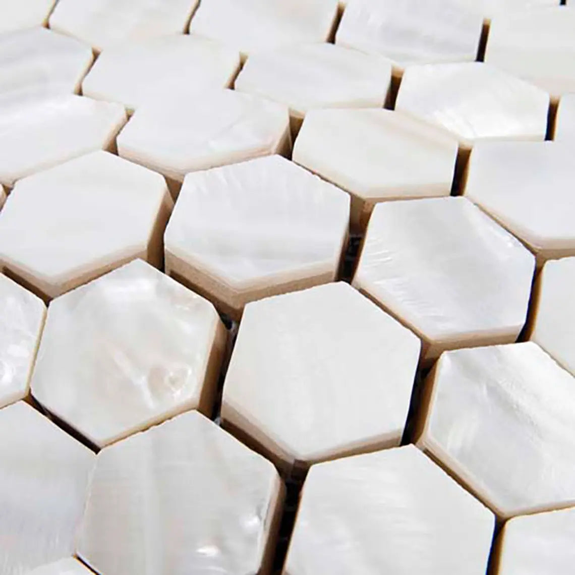 8mm thickness Hexagon shell mosaic wall tile mother of pearl kitchen b ...