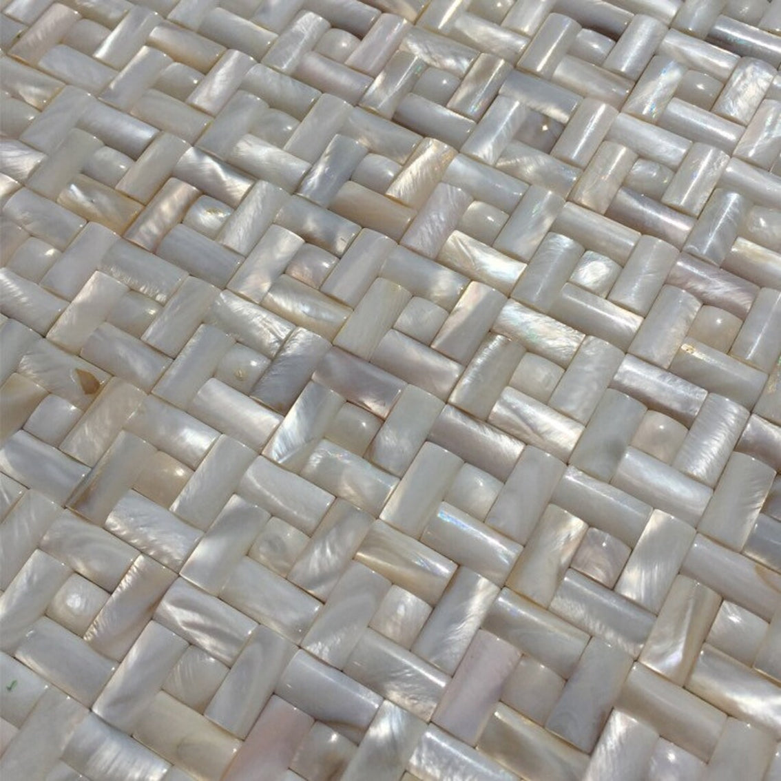 White Seamless Mother of Pearl Wall Tile Kitchen Bathroom Backsplash M ...
