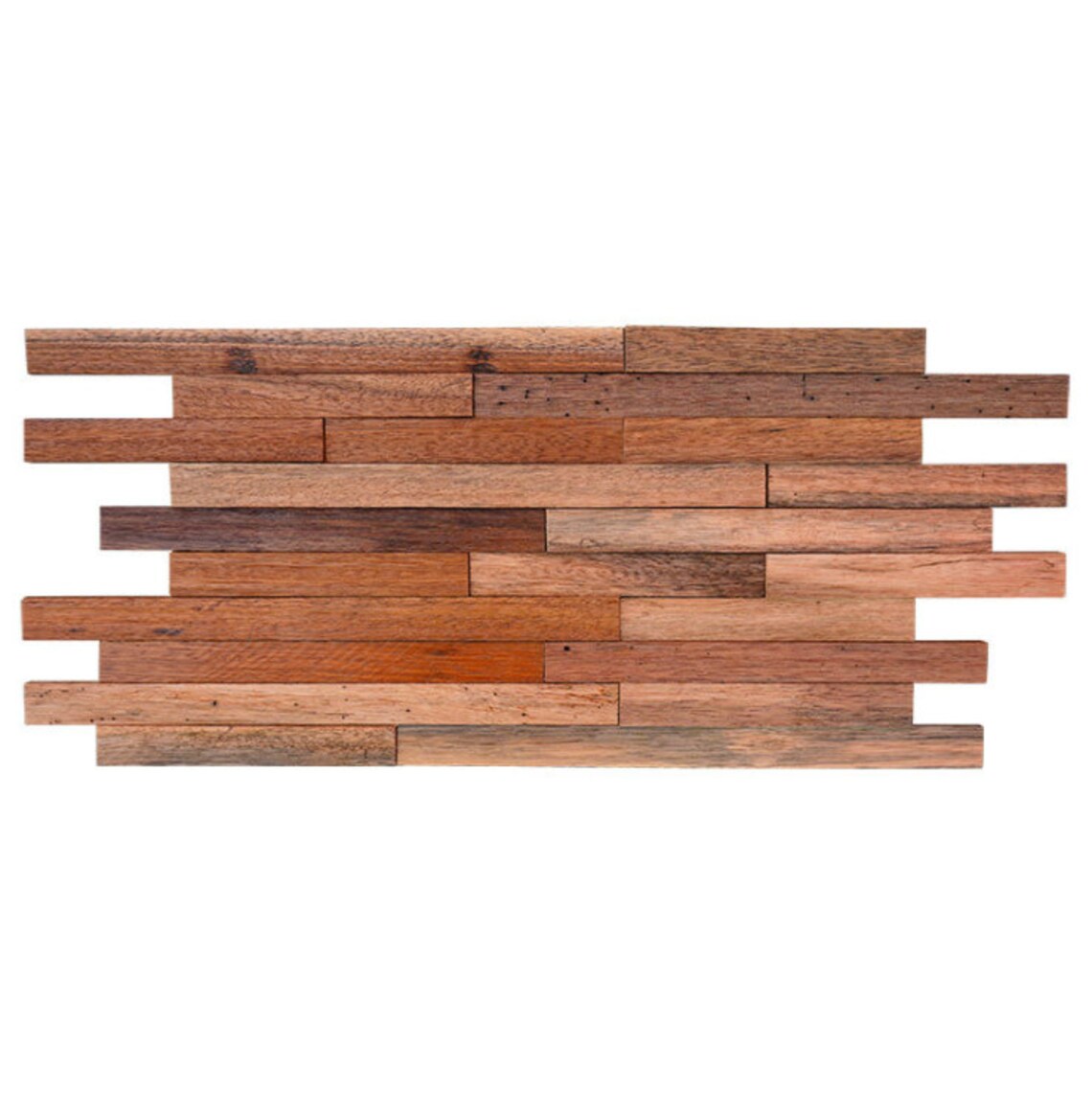 Interlocking Natural Wood Mosaic Wall Tile 3D Solid Wooden Wallboard B ...
