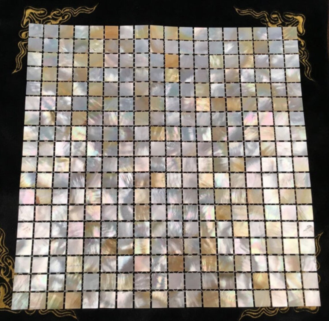 Gold Lip Seashell Mosaic Mother Of Pearl For Kitchen Backsplash Wall T ...