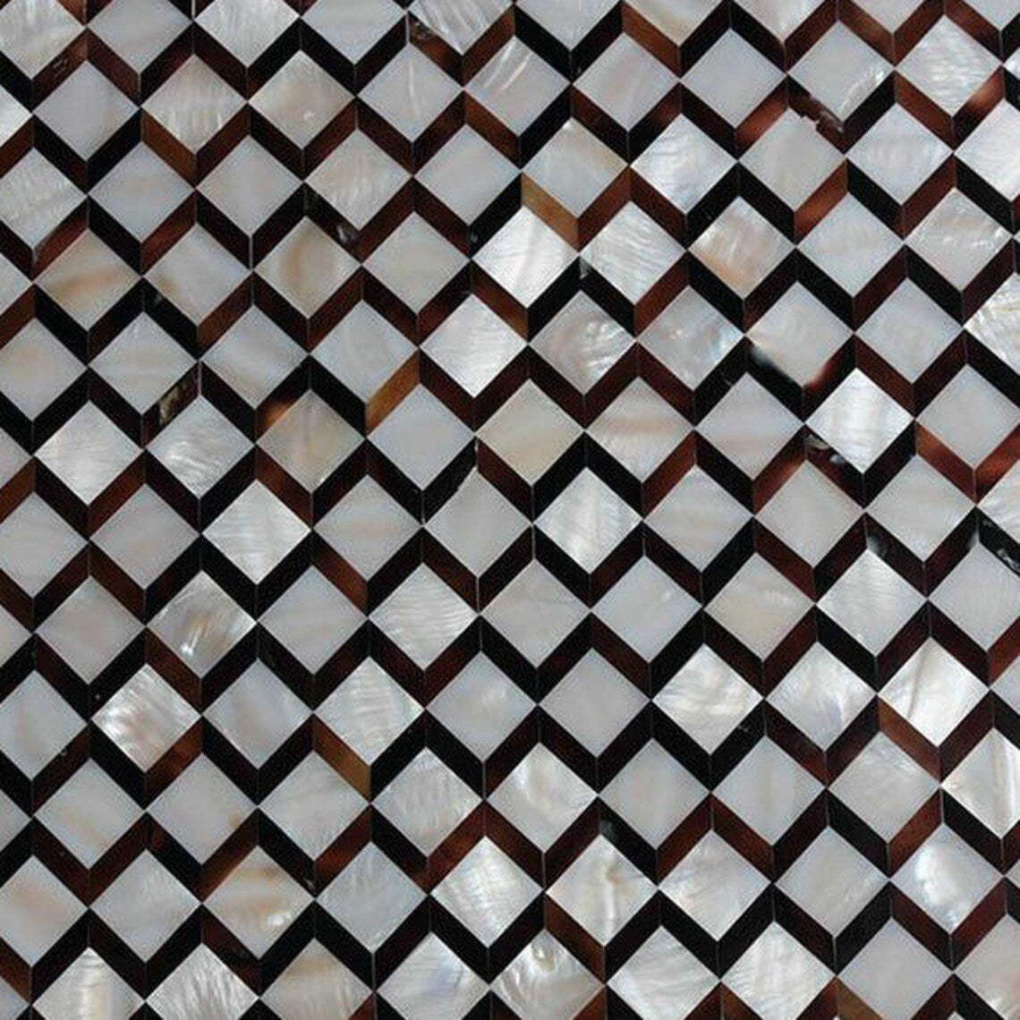 8mm Thickness Rhombus Diamond Weave Seamless Natural White Oyster Pen ...