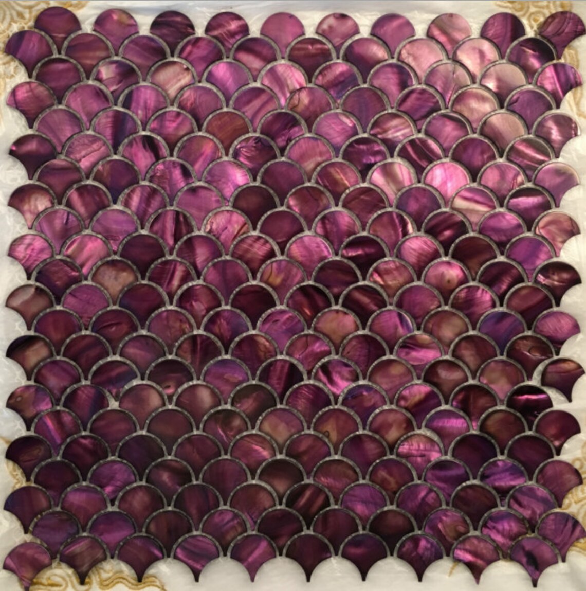 Dying Purple Fish Scale Mother Of Pearl Shell Mosaic Kitchen Backsplas ...