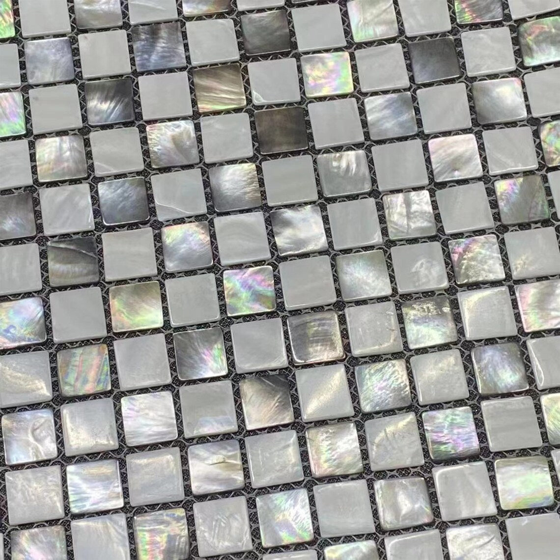 Black Lip Mix White Shell Mosaic Mother Of Pearl Wall Tile Backsplash ...