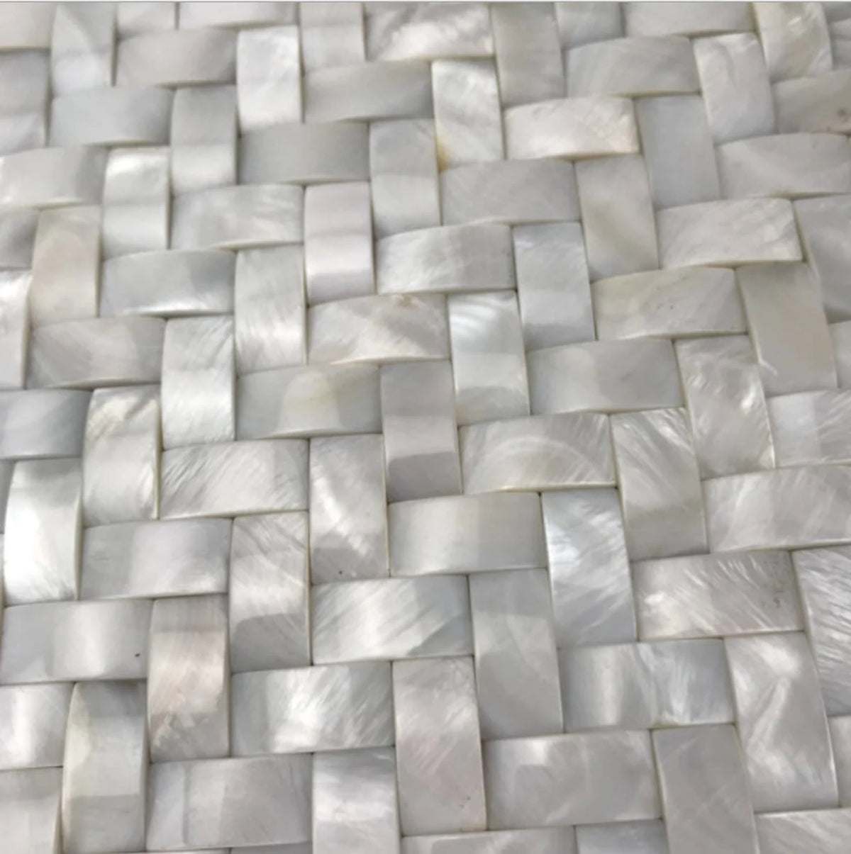 Weave White Mother of Pearl Tile Backsplash Bathroom Shell Mosaic Wall ...