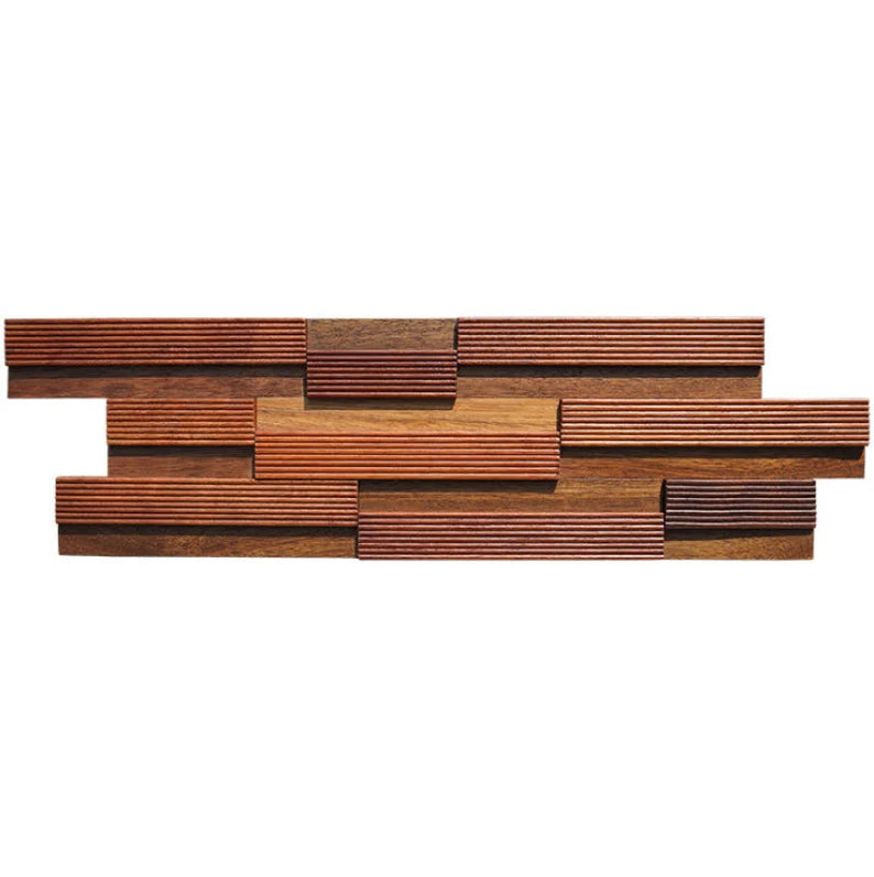 Ripple Wood Mosaic Wall Tile 3D Natural Wooden Wallboard Mosaic DQ176 ...