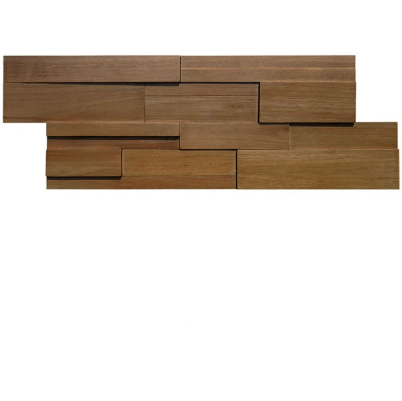 Walnut Color Natural Lemon Eucalyptus Wood Mosaic 3D Wooden Wall Tile ...