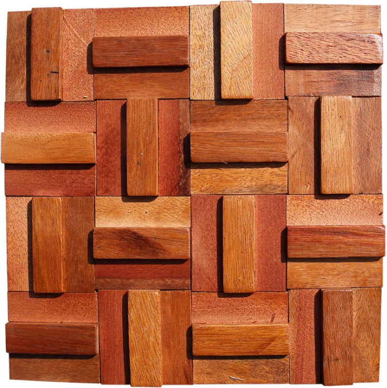 Natural Solid Wood Moaic 3D Wooden Wall Tile Backsplash DQ118 — My ...