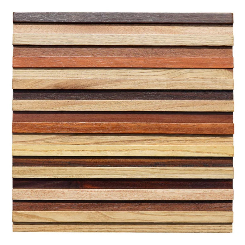 Natural Solid Linear Wood Backsplash 3D Pattern Panel Wooden Mosaic Wa ...
