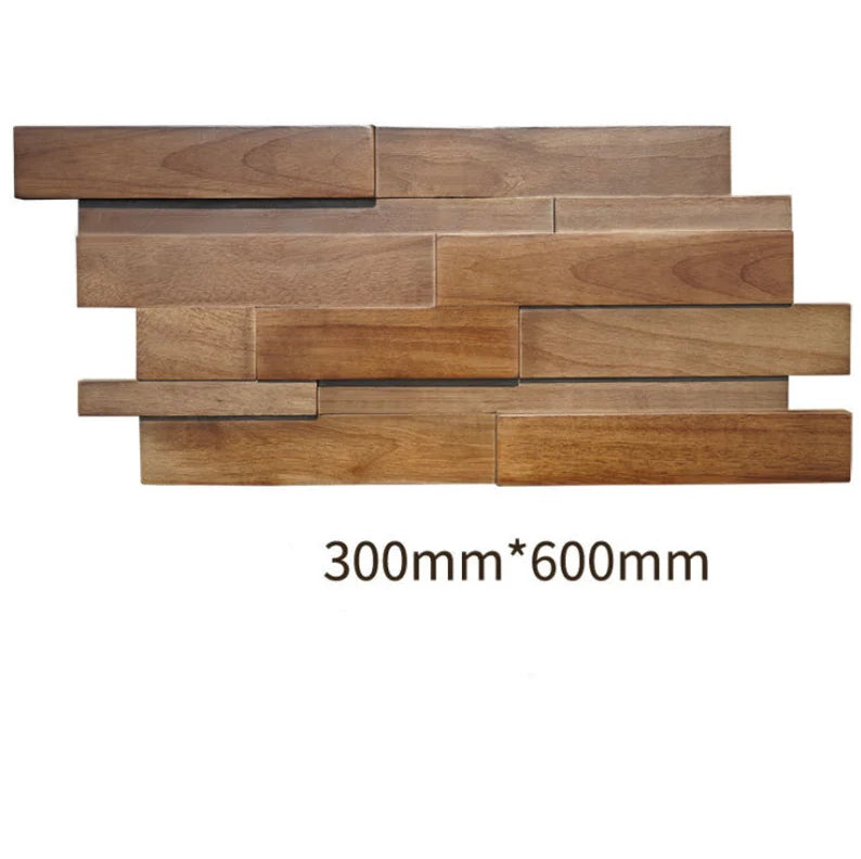 Brick Interlocking Wooden Wall Tile 3D Pattern Panel Solid Wood Mosaic ...