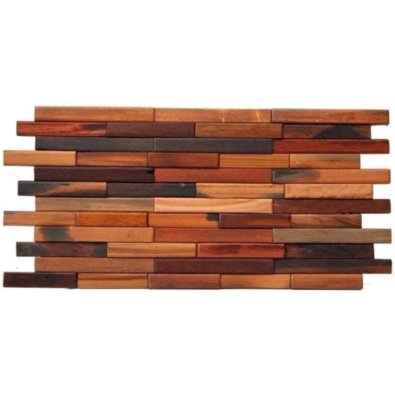 Subway Brick Ancient Boat Wood Mosaic 3D Wooden Pattern Panel Backspla ...