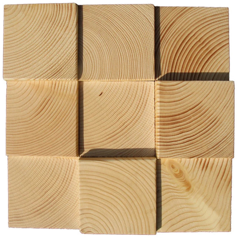 Original Wood Color Natural Pine Tile 3D Wall Pattern Panel Wood Mosai ...