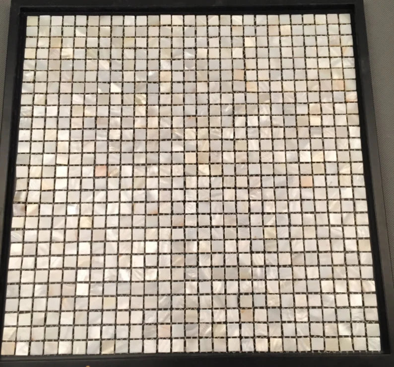 White Mother of Pearl Seashell Dreams Square Mosaic Kitchen Backsplash ...