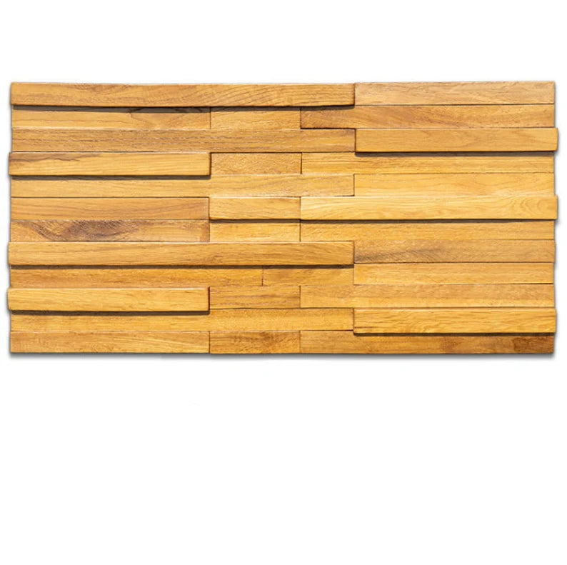 Natural Oak Wood Mosaic Backsplash 3D Wooden Pattern Panel Wall Tile D ...
