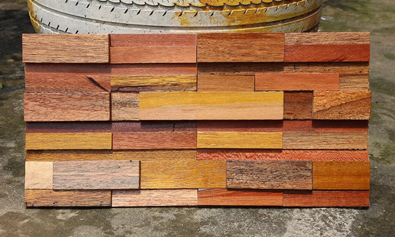 Natural Wood Mosaic Wall Backsplash Tile 3D Ancient Boat Wooden Patter ...