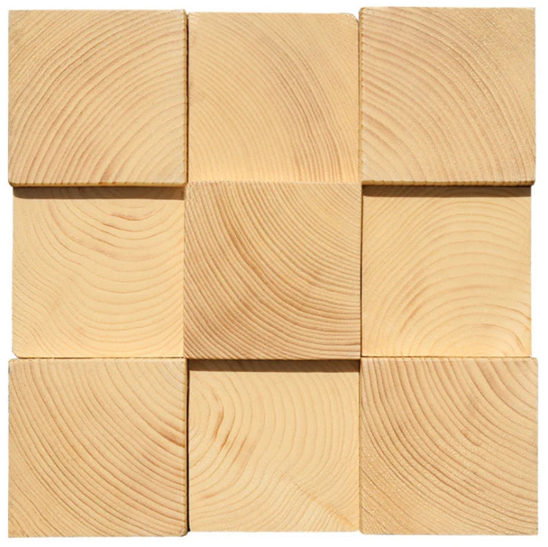 Natural Pine Wood Wall Tile Backsplash 3D Pattern Panel Wood Mosaic Ti ...